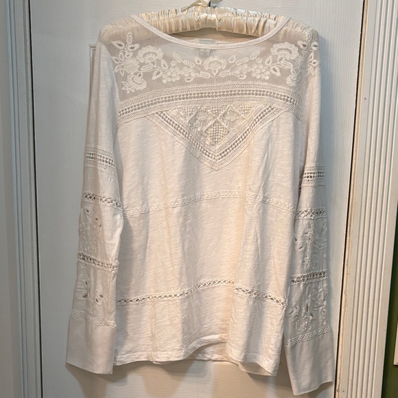 Sundance | Tops | Sundance White Top With Lace And Crochet | Poshmark